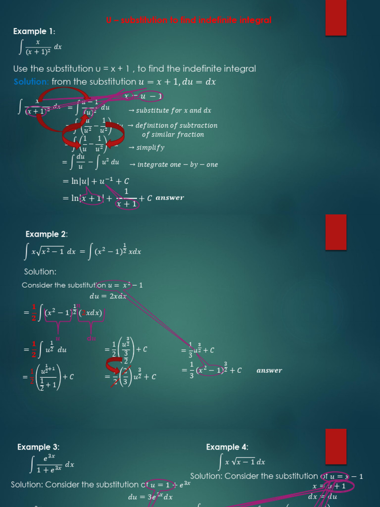 Indefinite Integral Substitution Methods | PDF | Integral | Applied ...