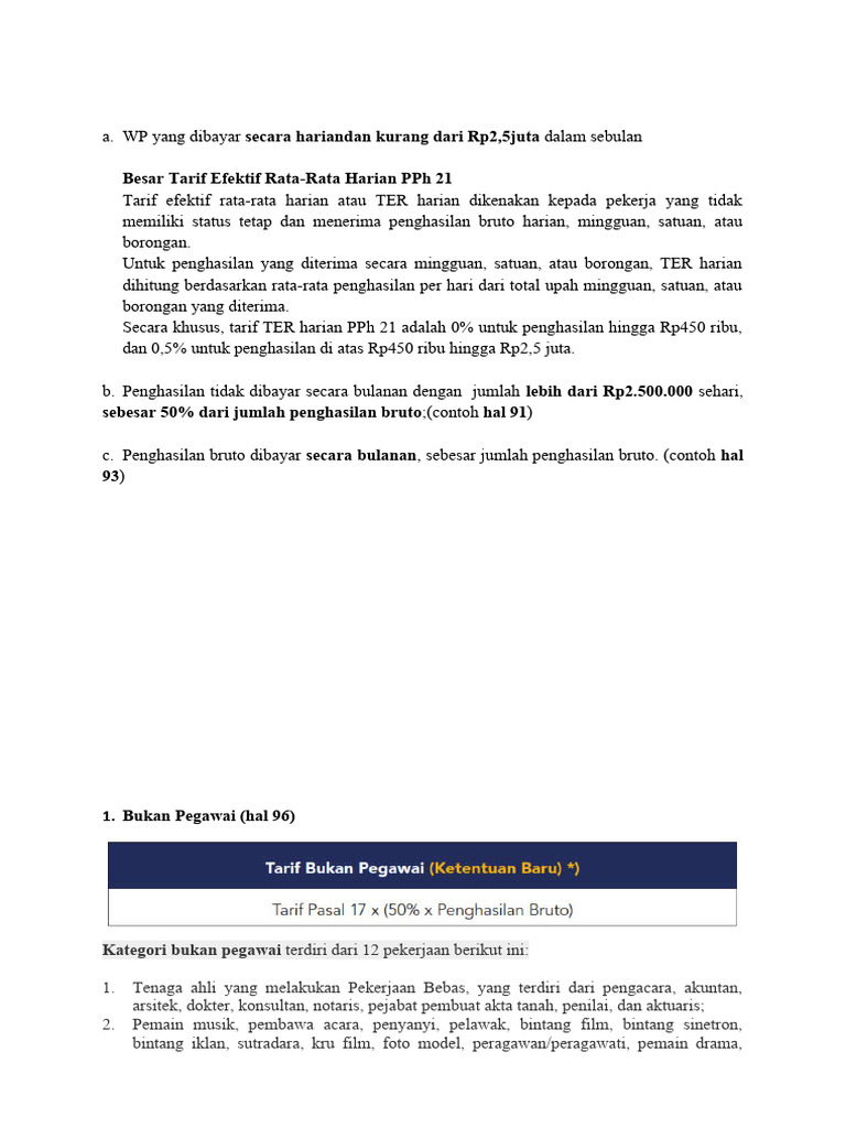 PPh pasal 21 Pensiunan, peg tdk tetap, lannya dan PPh pasal 26 (3) | PDF