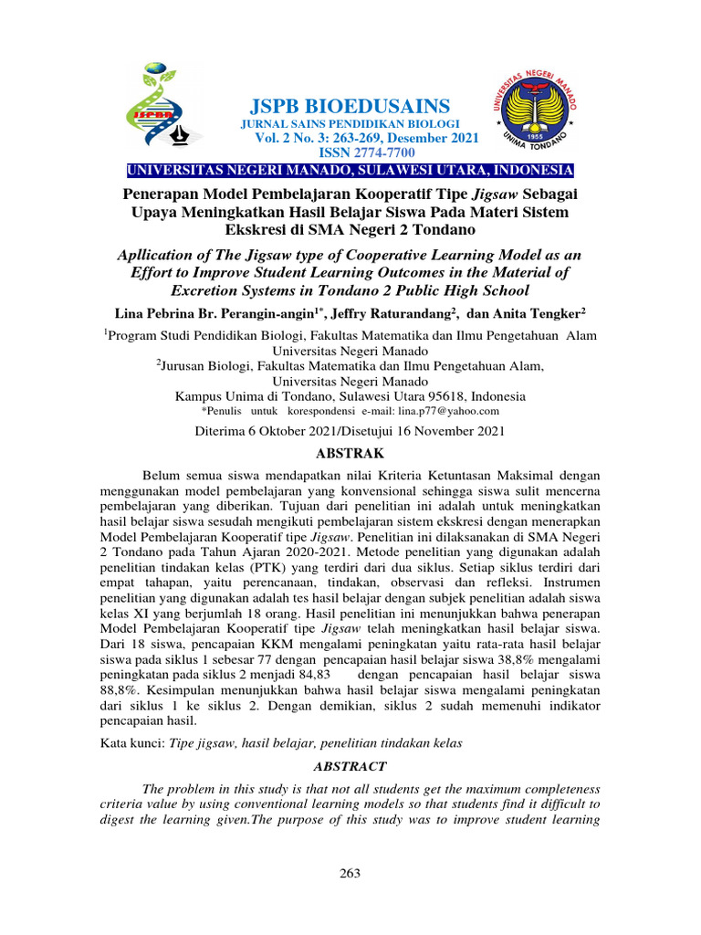 Penerapan Model Pembelajaran Tipe Jigsaw | PDF