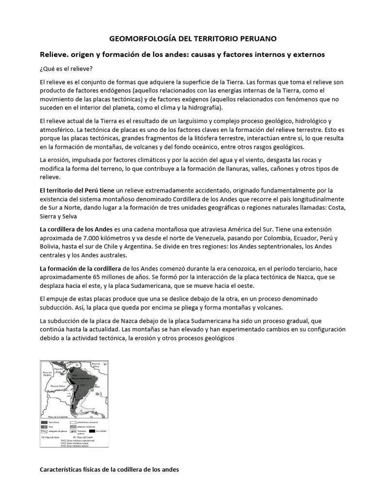 Geomorfología Del Territorio Peruano. | PDF | Andes | Valle