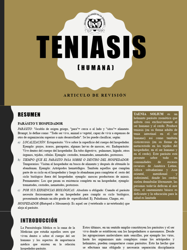 Teniasis Humana | Descargar gratis PDF | Parasitología | Especialidades ...