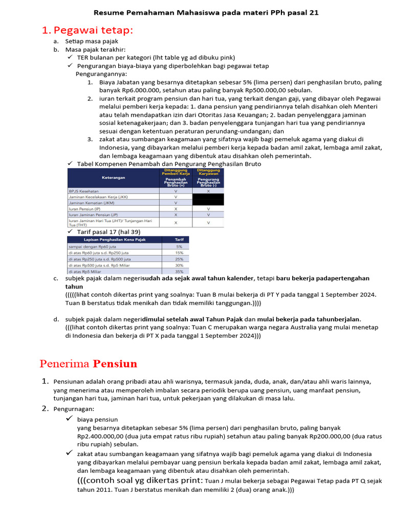 Resume PPh pasal 21 (2) | PDF