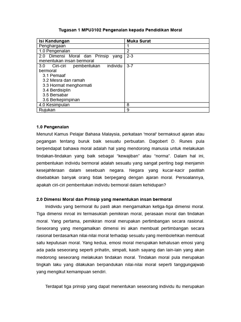 Ciri dan Prinsip Individu Bermoral | PDF