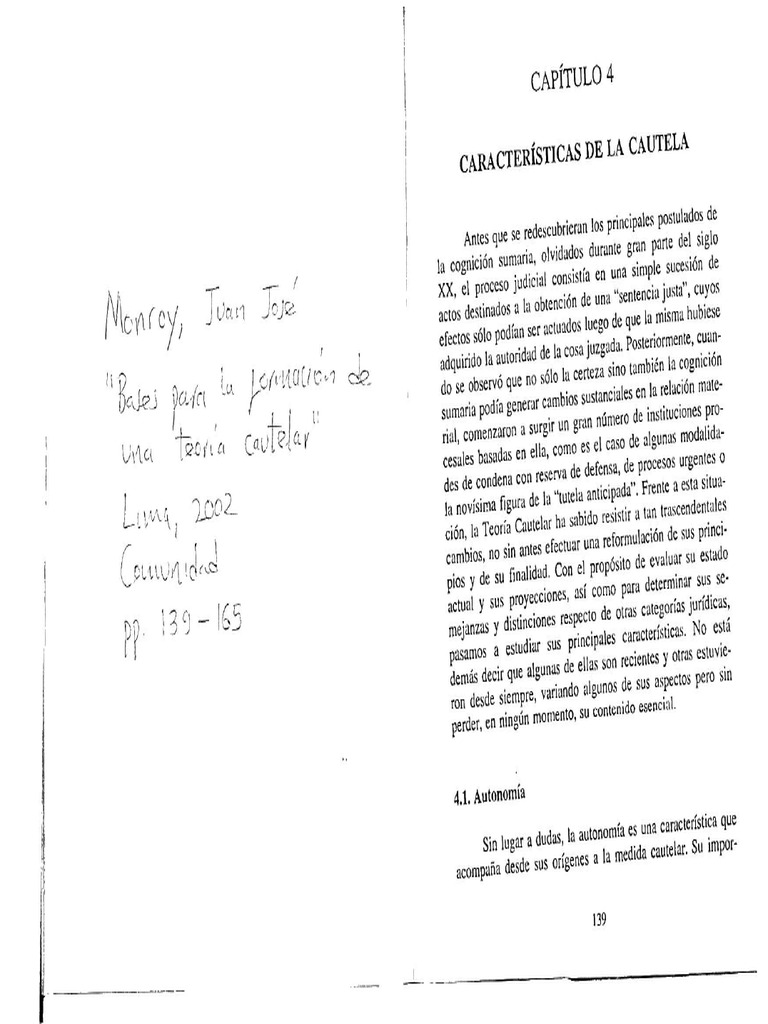 Características de la Cautela Procesal | PDF | Mandato | Jurisdicción