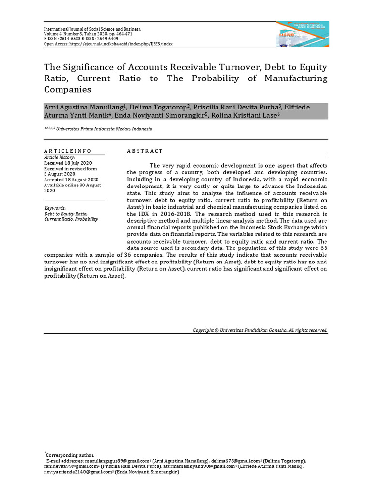 aditra,+IJSSB+VOL 4+NO +3++AGUSTINA+MANULLANG+464-471+ | PDF | Statistics | Errors And Residuals
