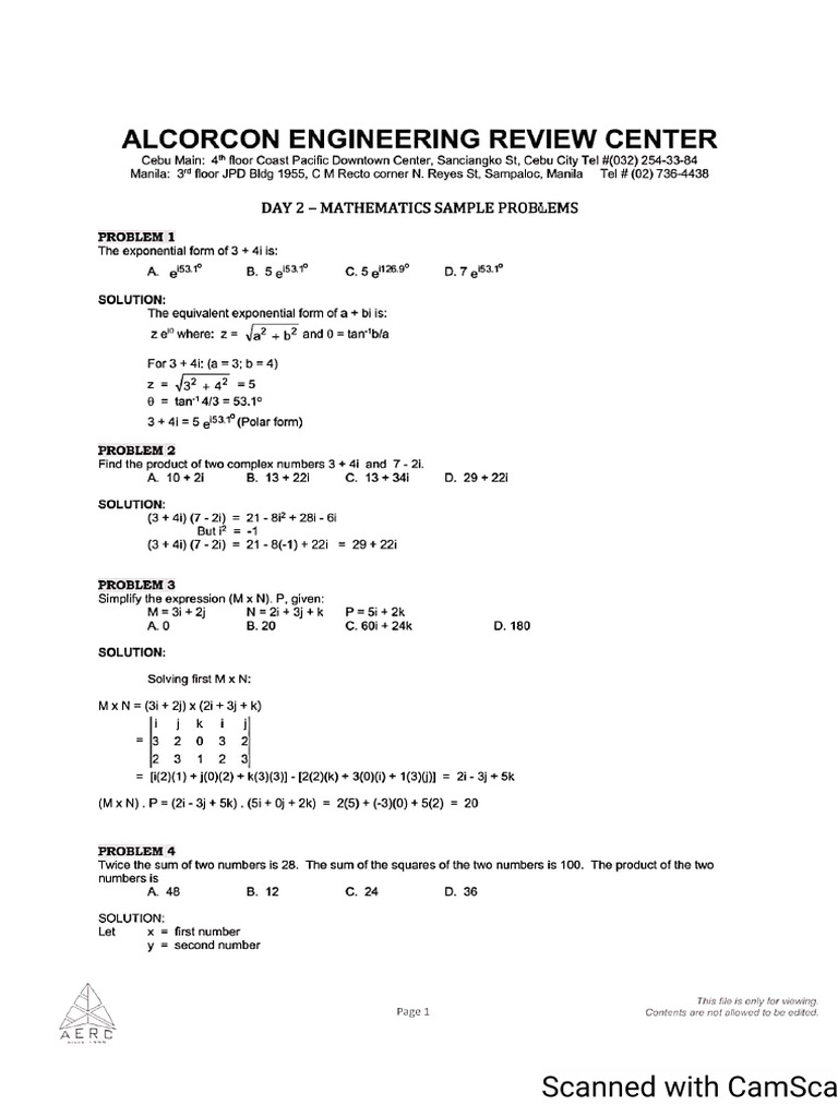 Sample Prob. Math-02 | PDF