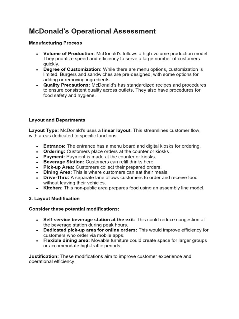 McDonald's Operational Efficiency Review | PDF | Supply Chain | Lean ...