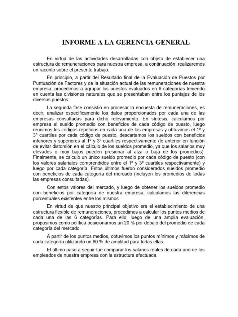 Informe A La Gcia Gral - Programa de Correciones | PDF | Salario | Business