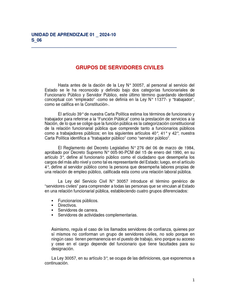 Grupos de Servidores Civiles en Perú | PDF | Servicio Civil | Derecho ...