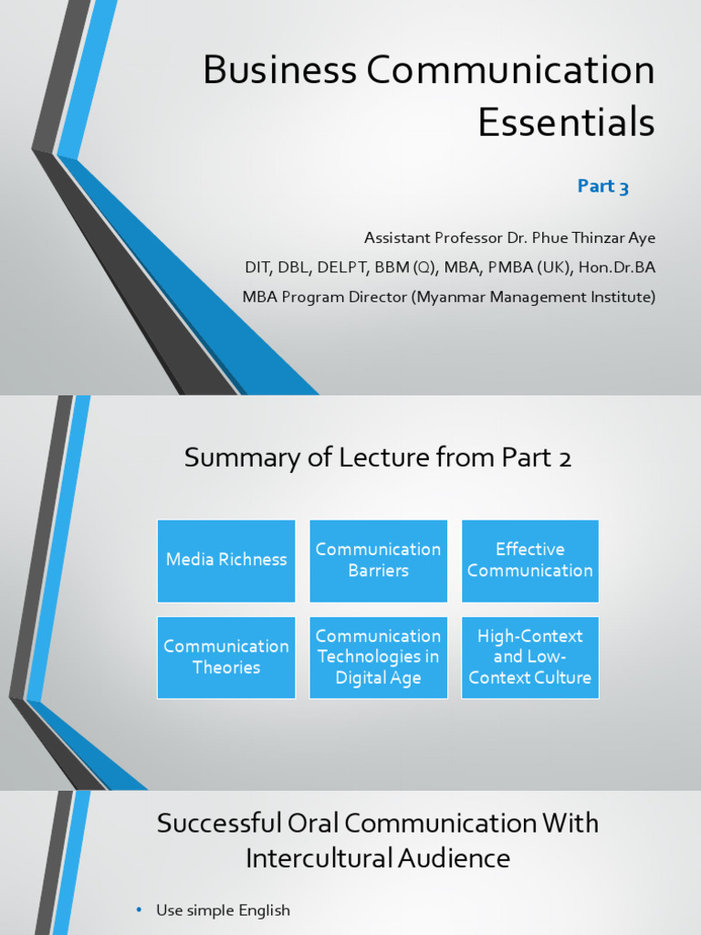 Part 3 - Business Communication Essentials - Professional Diploma in Business English | PDF ...