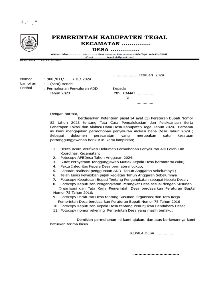 Contoh-Draf - Permohonan ADD 2024 | PDF