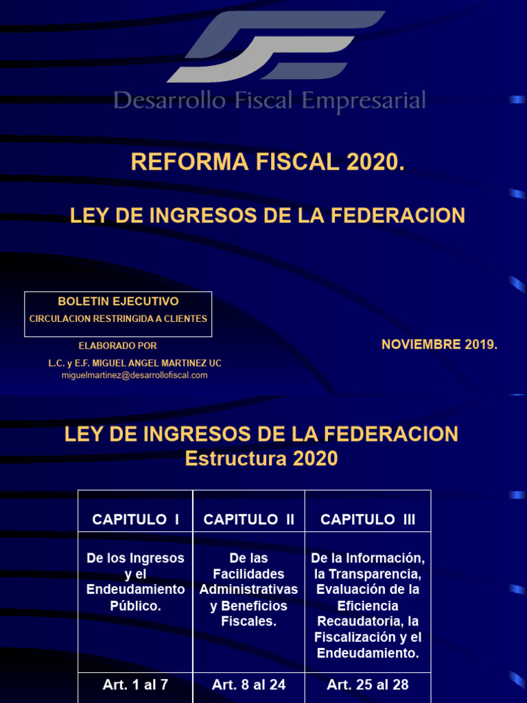 02 - Ley de Ingresos de La Federacion | PDF | Gobierno