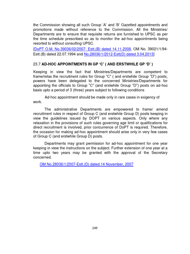 Guidelines for Ad-Hoc Appointments and Promotions | PDF | Government
