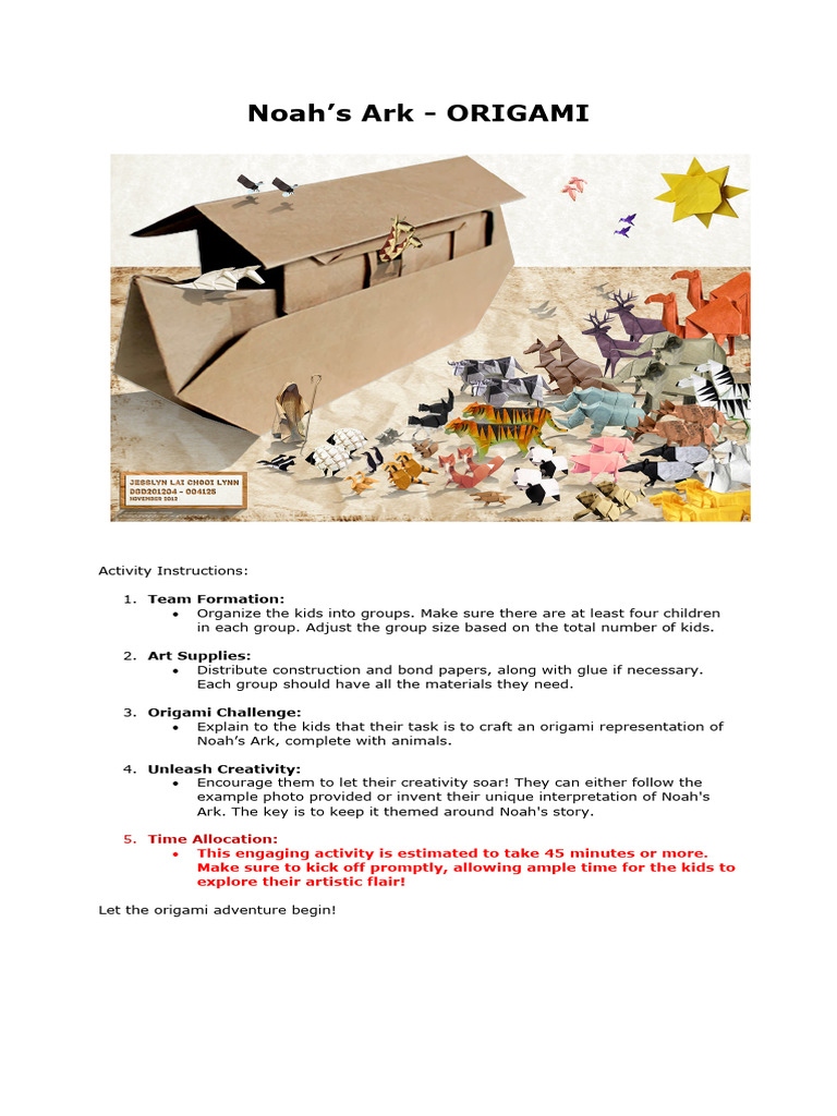 Noahs-Ark-Intermediate | PDF | Origami