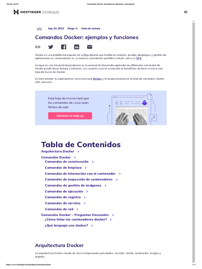 Comandos Docker - Arquitectura, Ejemplos y Explicación | PDF | Servidor ...