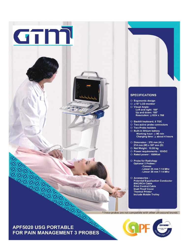 Brosur APF5020 USG PORTABLE For Pain Management 3 Probes | PDF