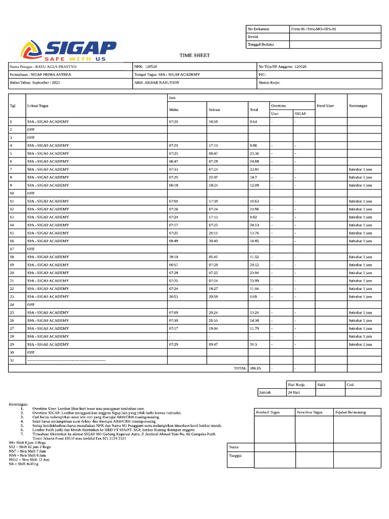 9 - Absen September 2023 Bayu | PDF