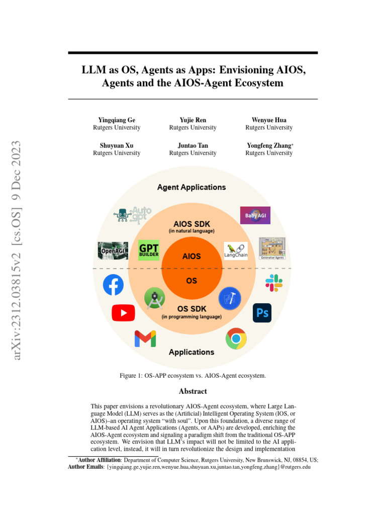 Aios LLM As Os | PDF | Operating System | Graphical User Interfaces