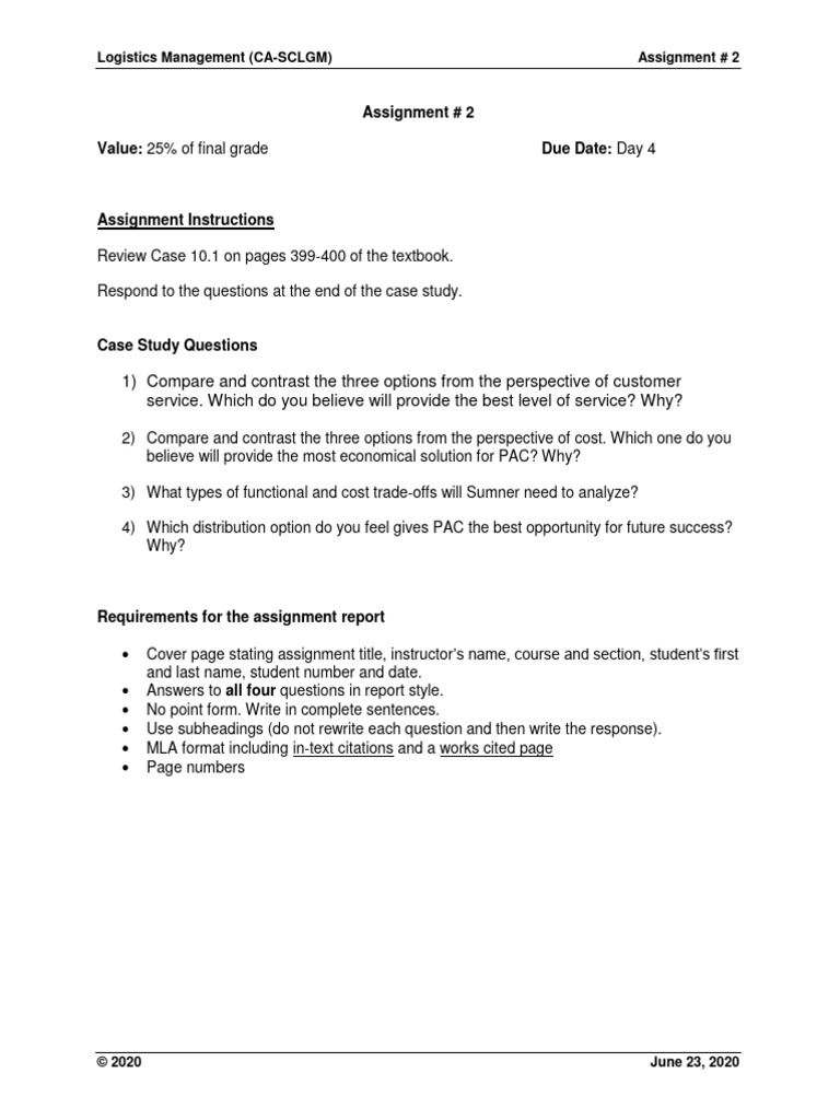 CA-SCLGM v2-0 Assignment 2 2020-0623 | Download Free PDF | Human Communication
