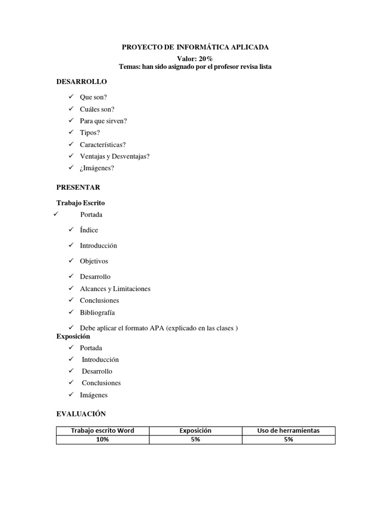 Proyecto de Informática Aplicada | PDF
