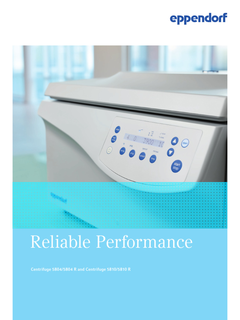 Centrifugation Brochure Centrifuge-5804 5804-R 5810 5810-R Reliable ...