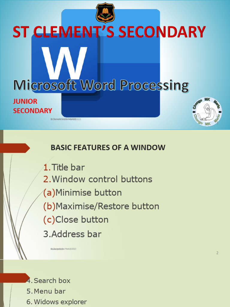 Microsoft Word Processing Basics | PDF | Window (Computing) | Word ...