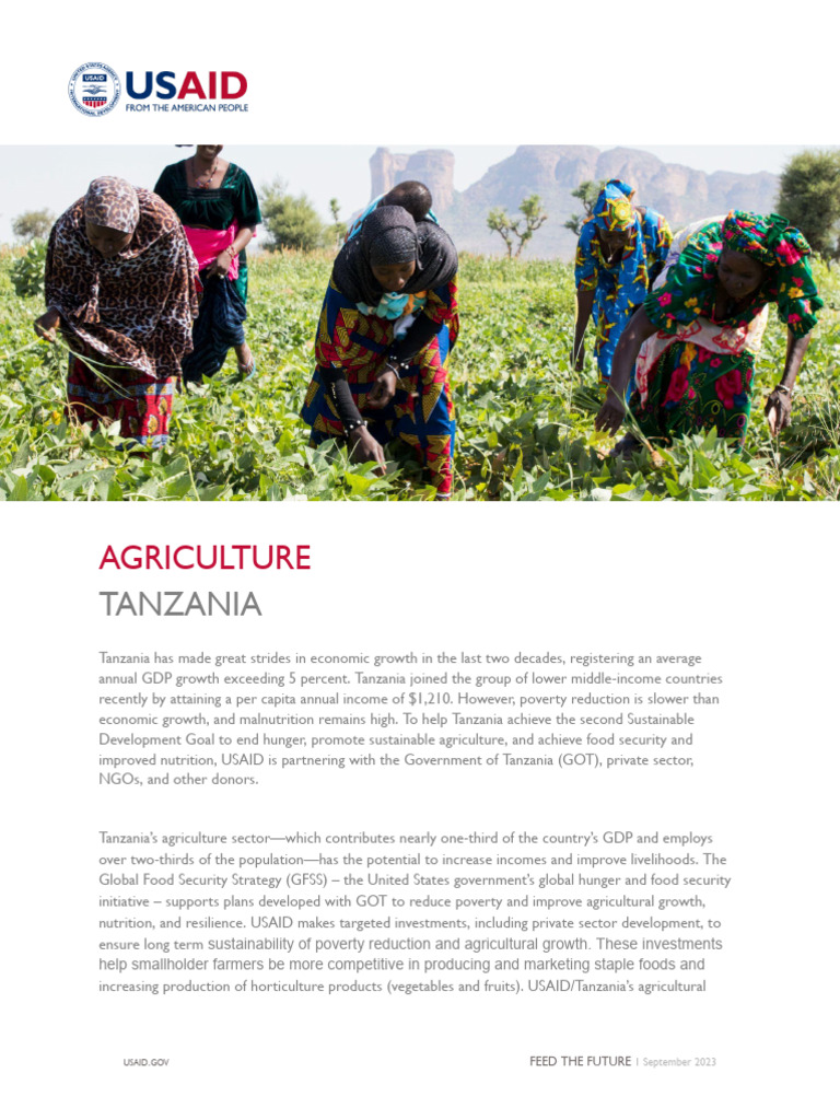 Tanzania Agriculture Factsheet_1 | PDF | Tanzania | Agriculture