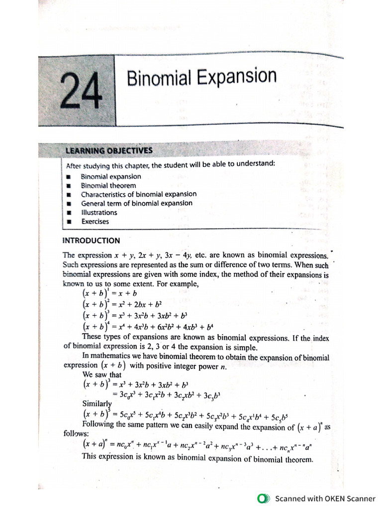 Module 3 Chap 1 Binomial Expansion | PDF