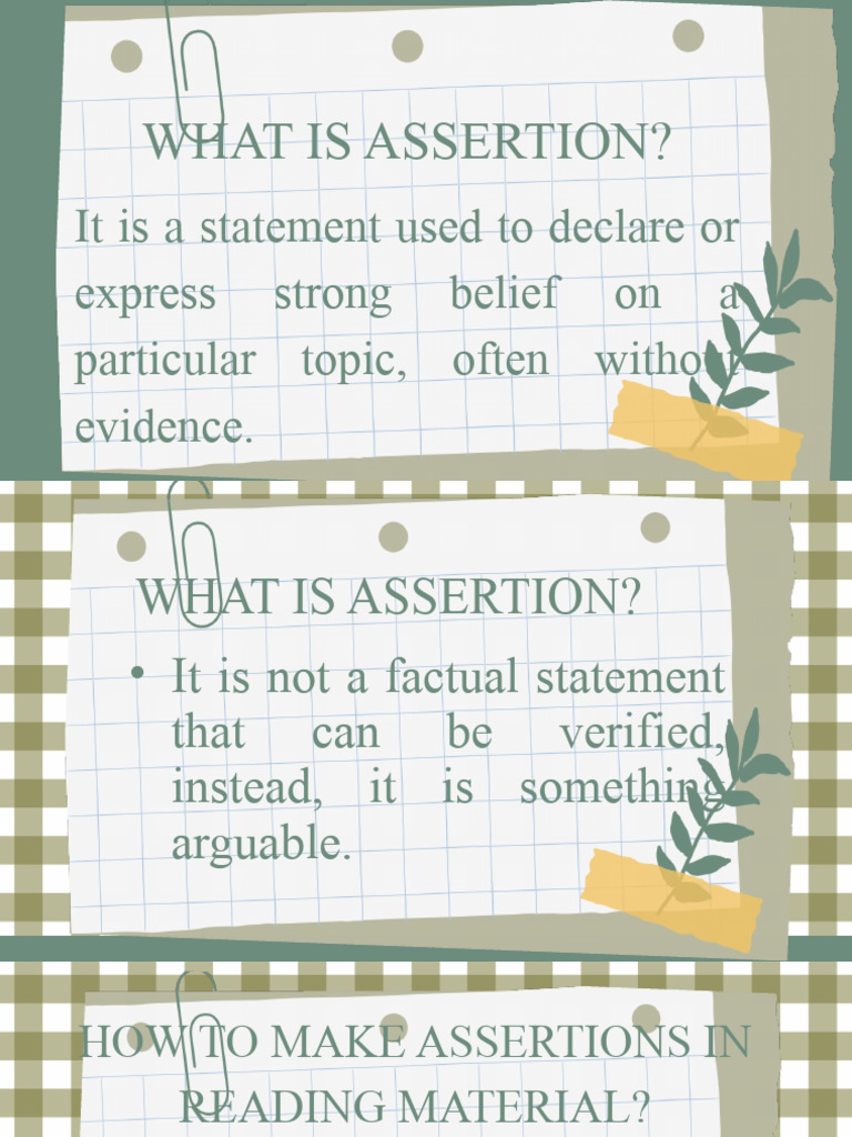 Module 6-Reacting To Assertions | PDF | Cognition