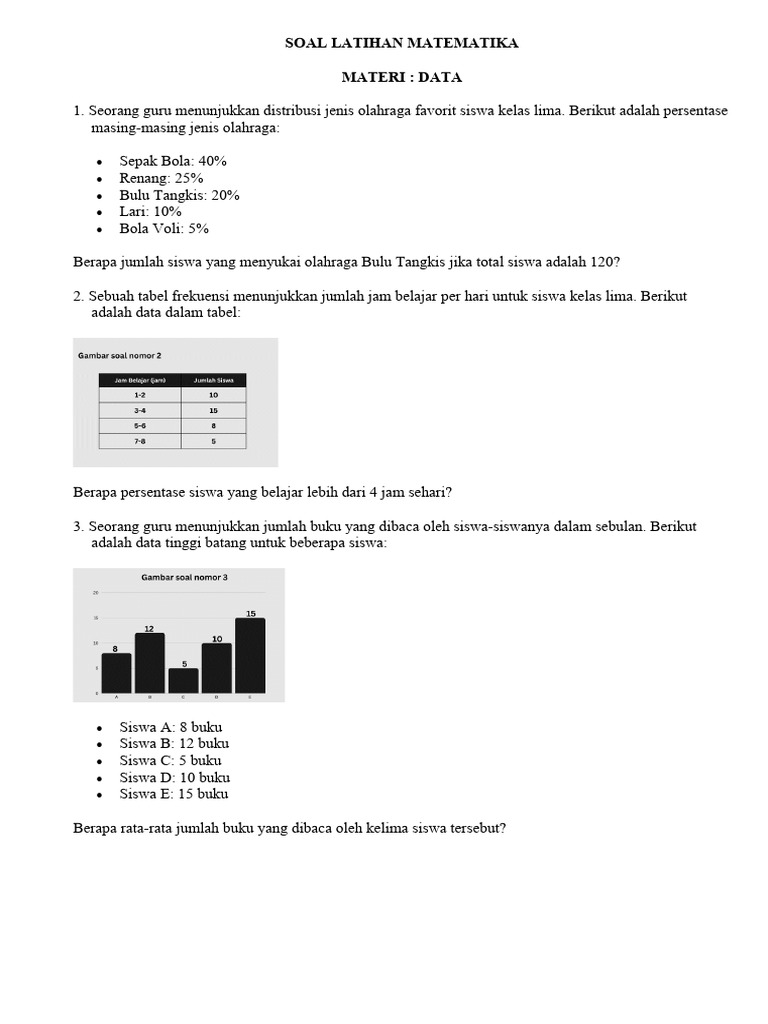 Soal Latihan Matematika - Data | PDF