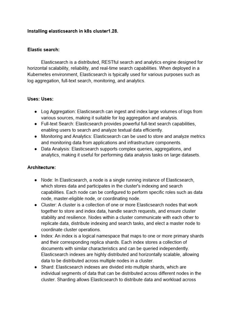 Installing Elastic Search In K8s Cluster128 Using Helm And Deployment Manifest File Download