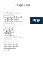 Acordes y letra de "Te amo y más" | PDF
