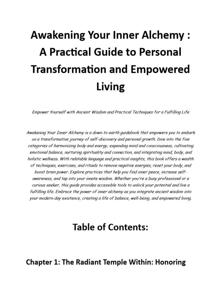 Awakening Your Inner Alchemy A Practical Guide To Personal ...