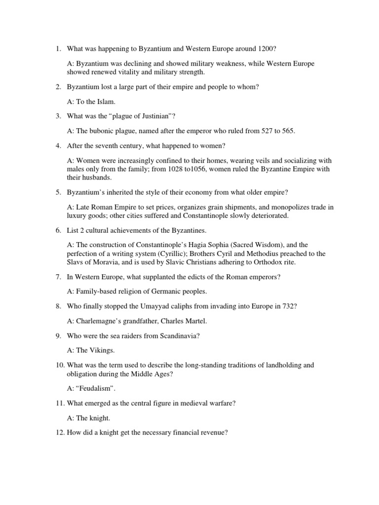 Byzantium and Western Europe in 1200 | PDF | Byzantine Empire | Middle Ages