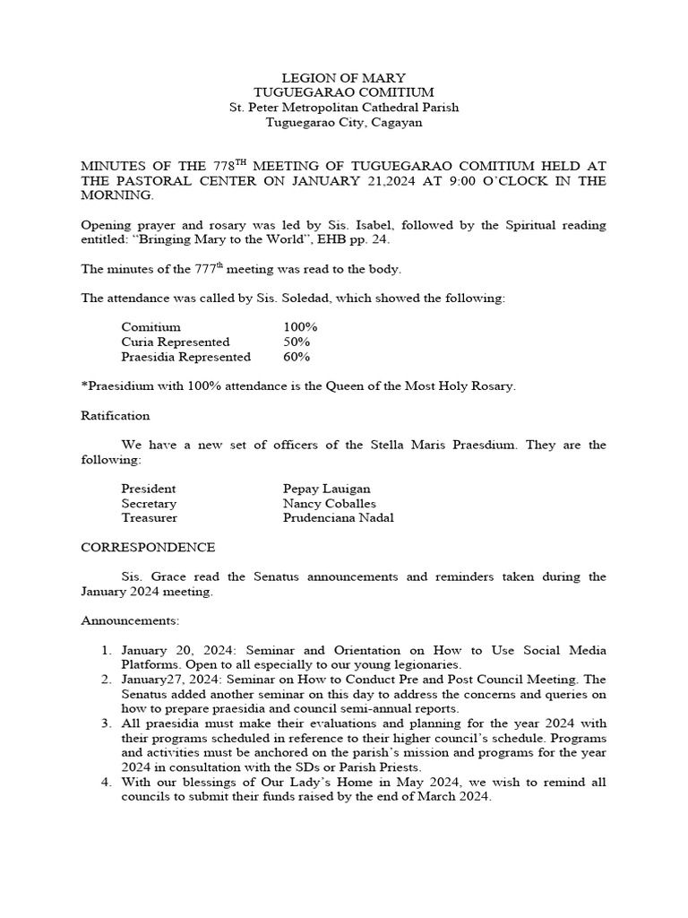 778 Legion of Mary | PDF | Christian Denominational Families | Catholic ...