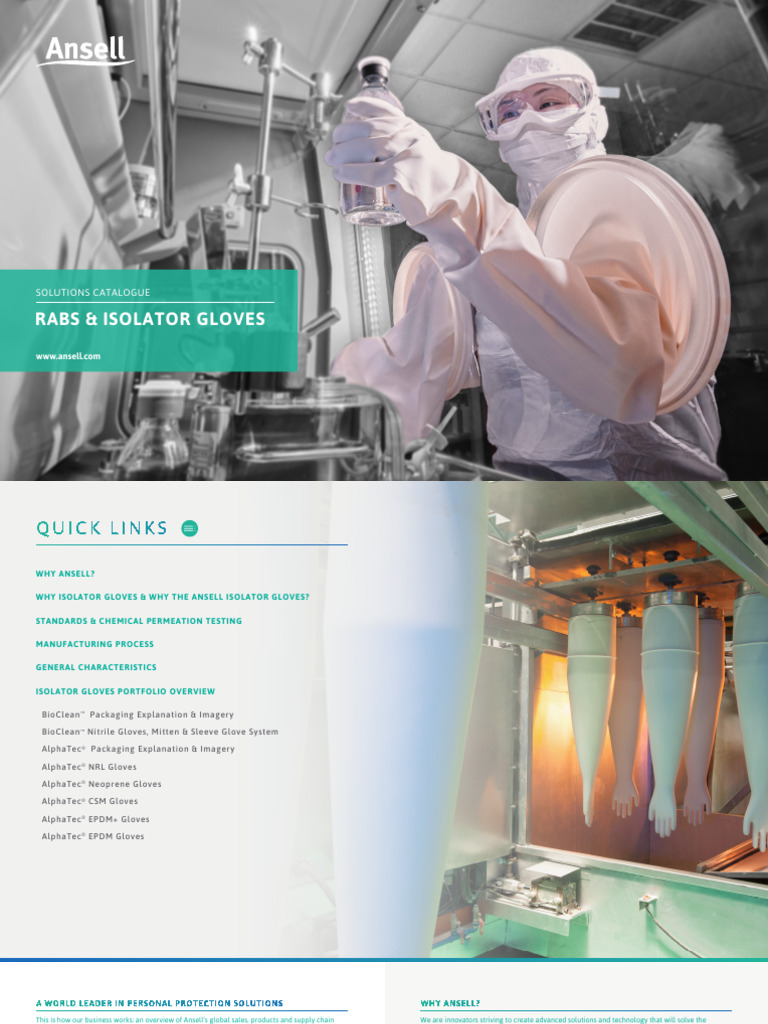 RABS and Isolator Gloves Catalogue | Download Free PDF | Sterilization ...