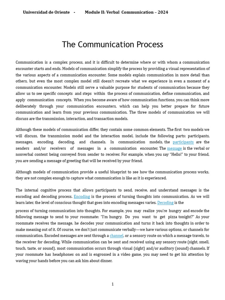 The Communication Process | PDF | Communication | Radio