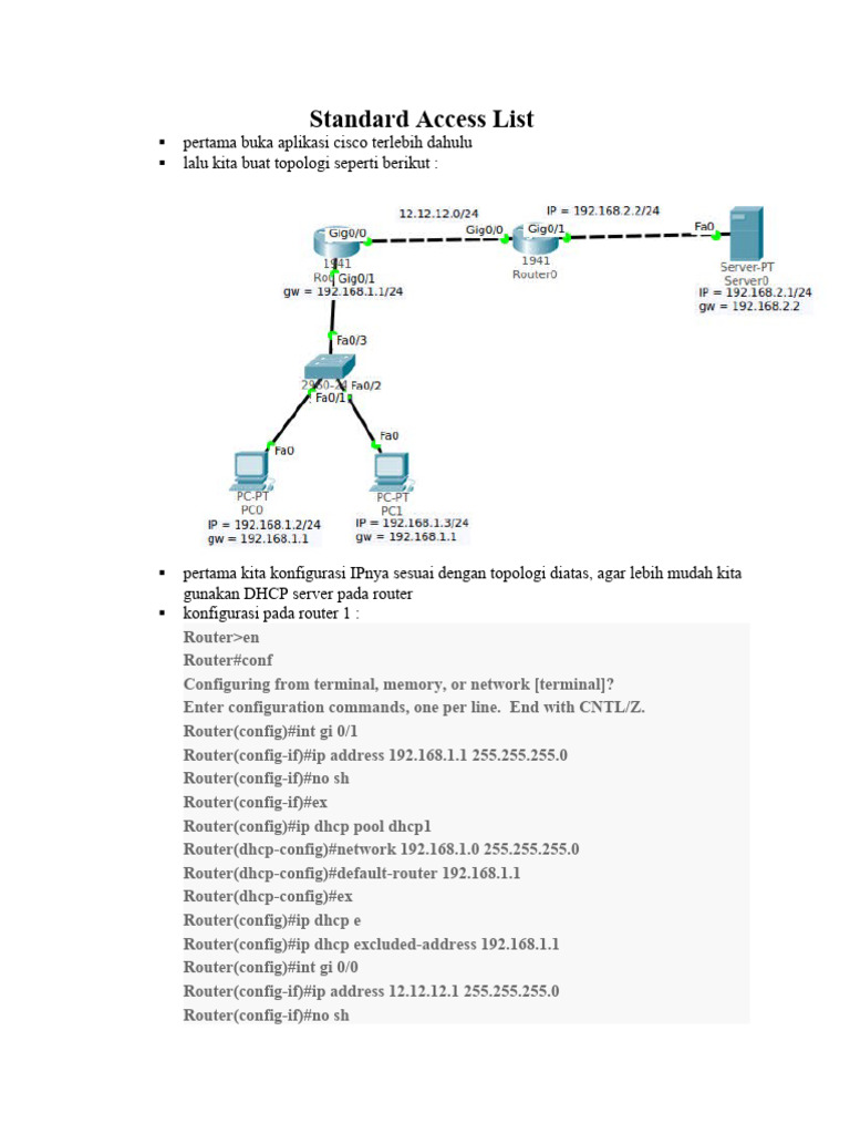 Standard Access List | PDF
