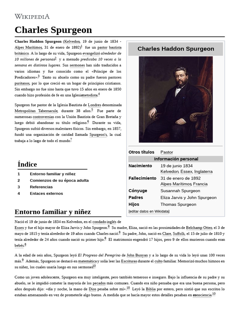 Biografía de Charles Spurgeon | PDF