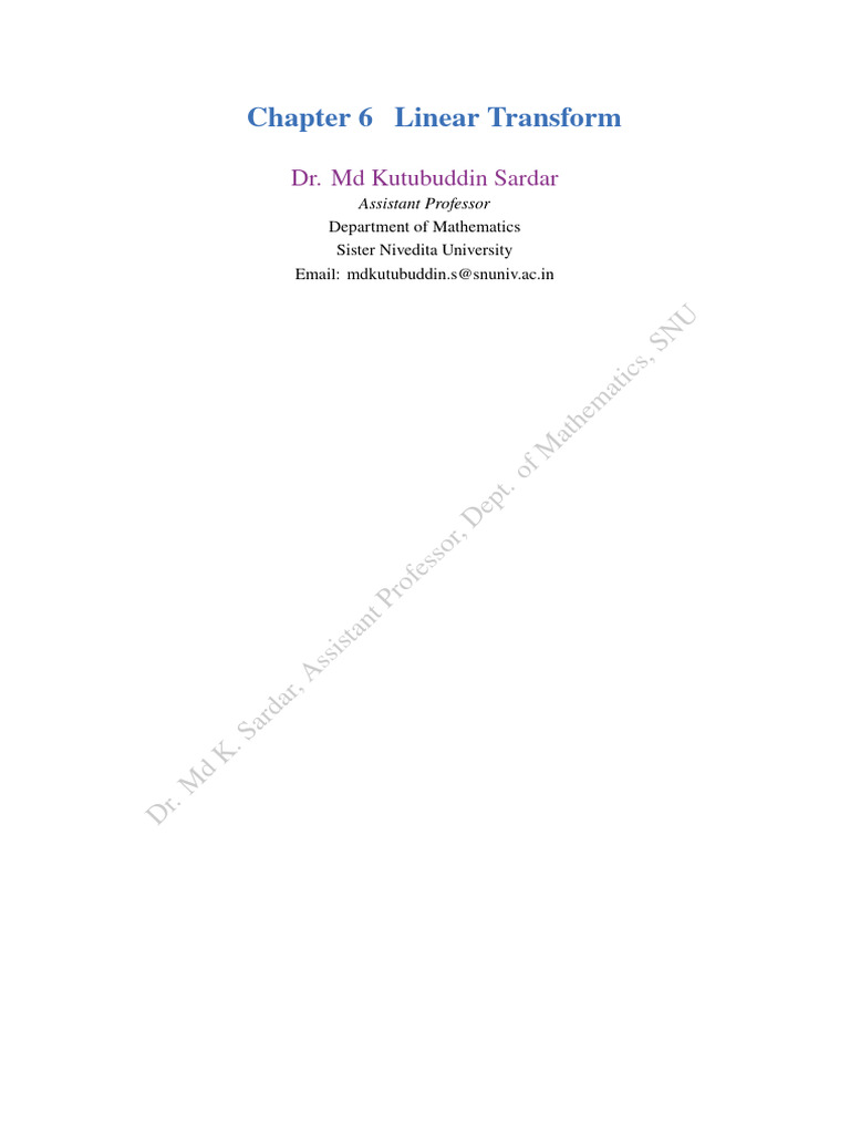 Linear Transformation | PDF | Linear Map | Basis (Linear Algebra) Linear Transformation | PDF | Linear Map | Basis (Linear Algebra)