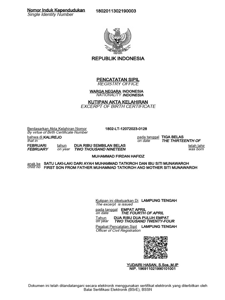 Akta MUHAMMAD FIRDAN HAFIDZ | PDF