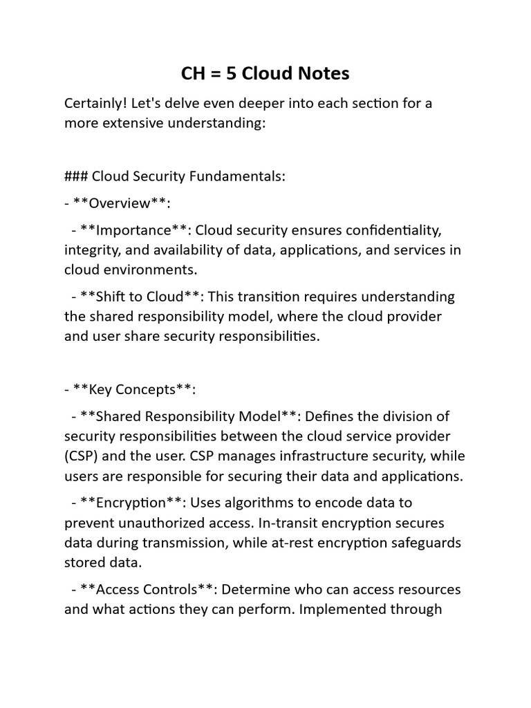 CH 5 Cloud NOtes | PDF | Information Security | Computer Security CH 5 Cloud NOtes | PDF | Information Security | Computer Security