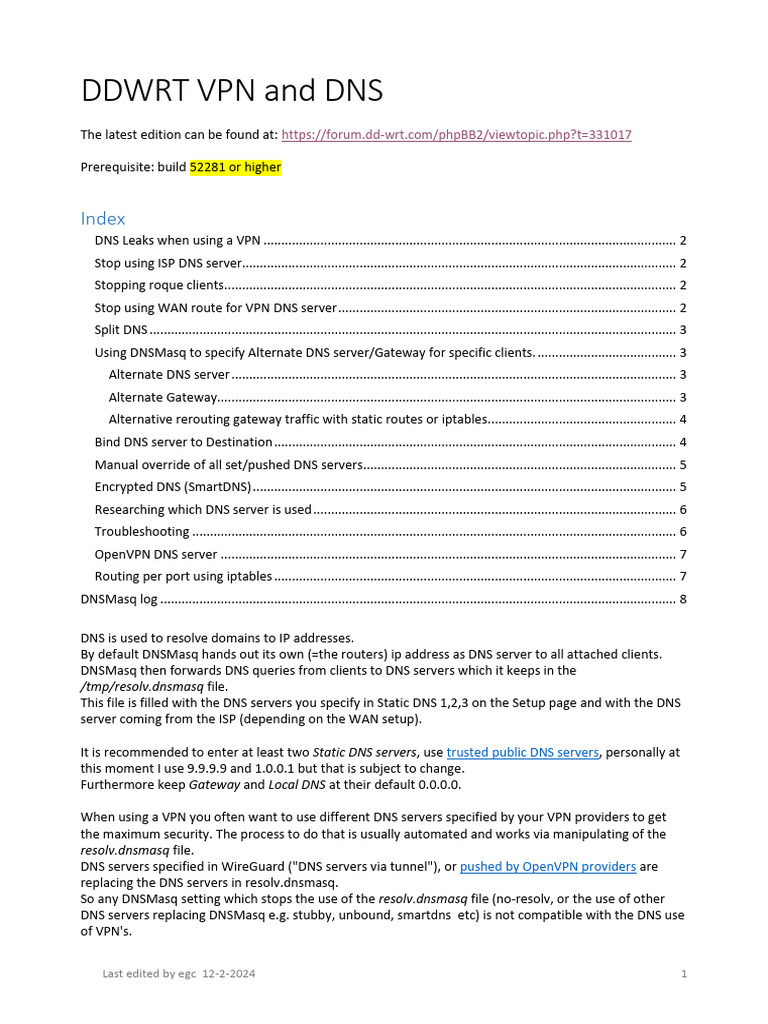 DDWRT VPN and DNS 1.5 | PDF | Domain Name System | Ip Address