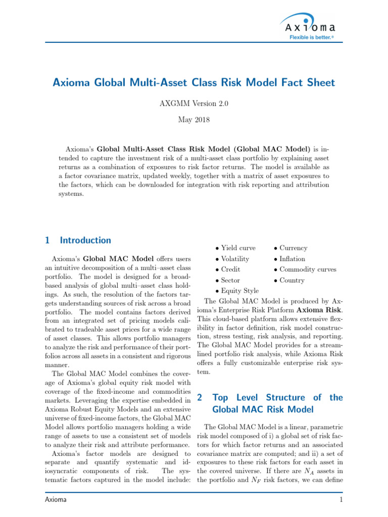 Axioma Global Multi-Asset Class Risk Model Fact Sheet | PDF | Futures ...