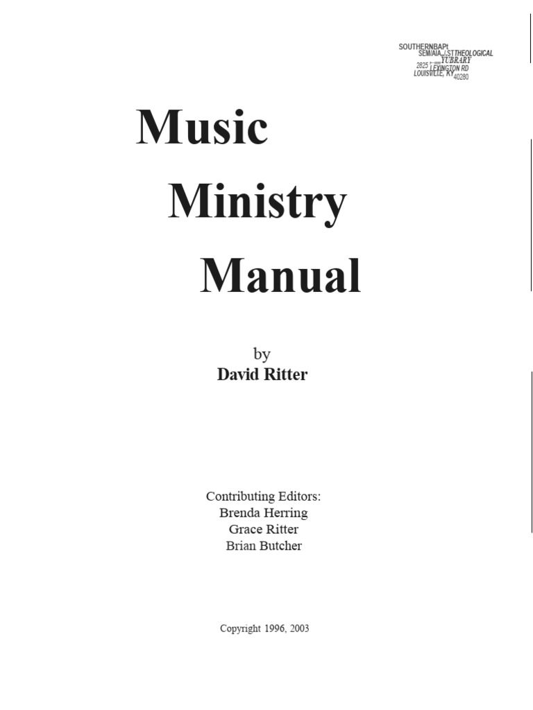 Music Ministry Manual 01 | PDF | Choir | Orchestras