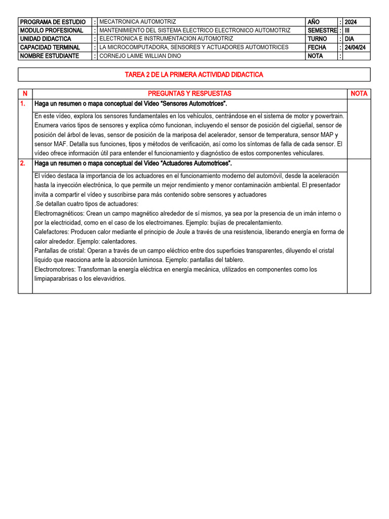 Tarea Actividad 1.3.2 | PDF | Sensor | Electrónica