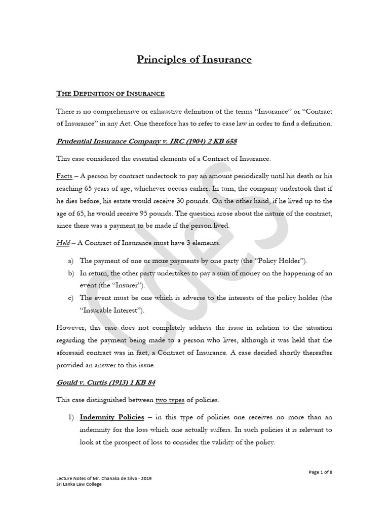 Principles of Insurance | PDF | Reinsurance | Insurance