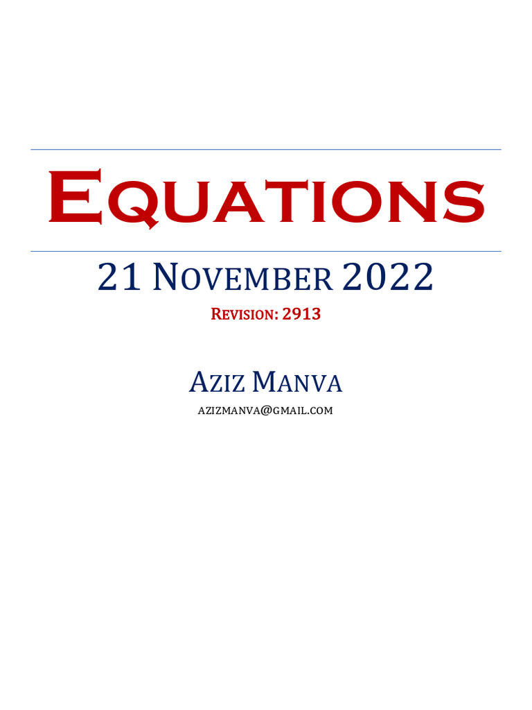 A02 Linear Equations Pdf Equations Mathematical Analysis