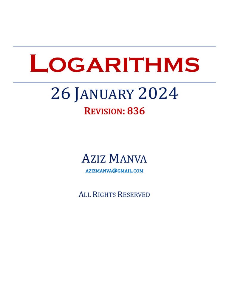 A08 Logarithms | PDF | Logarithm | Mathematics