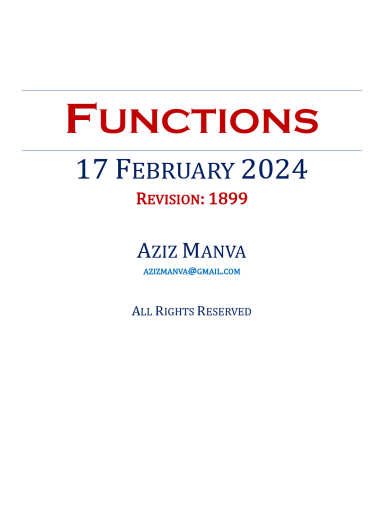 A10 Functions | PDF | Function (Mathematics) | Asymptote